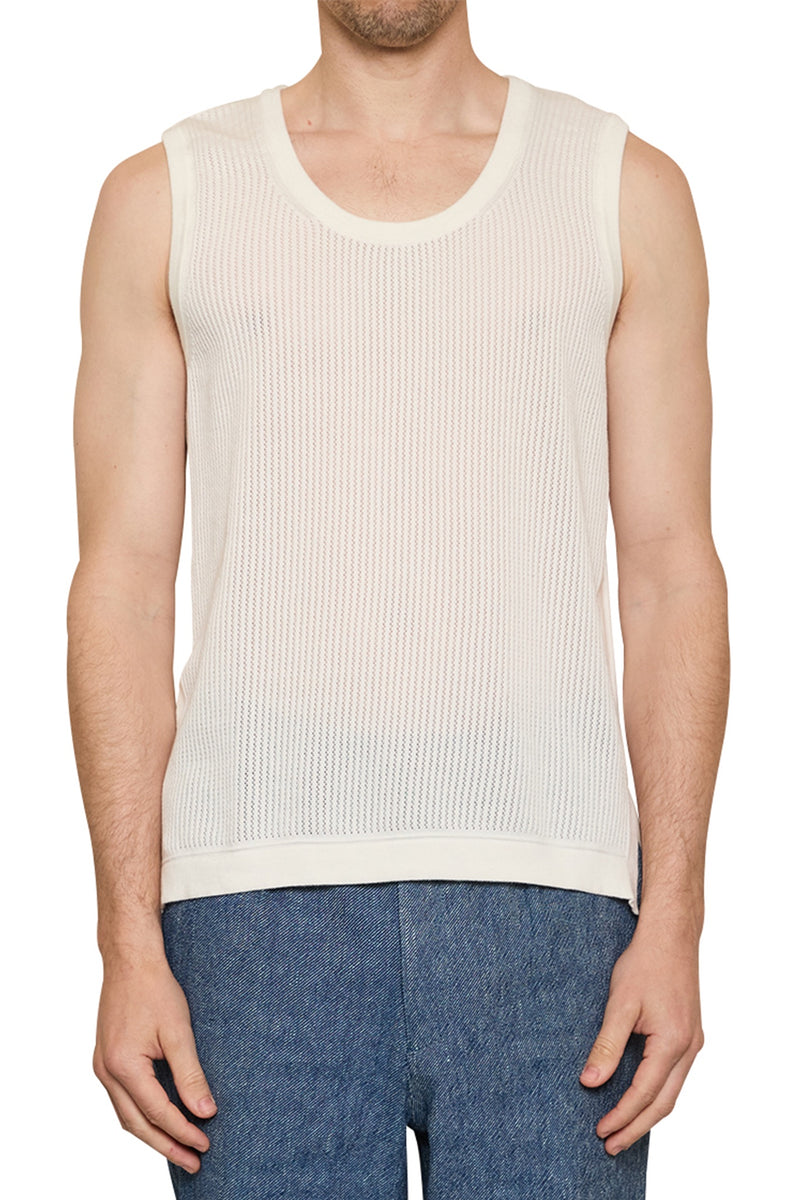 Chase Knitted Singlet in Ivory – Arthur Galan AG