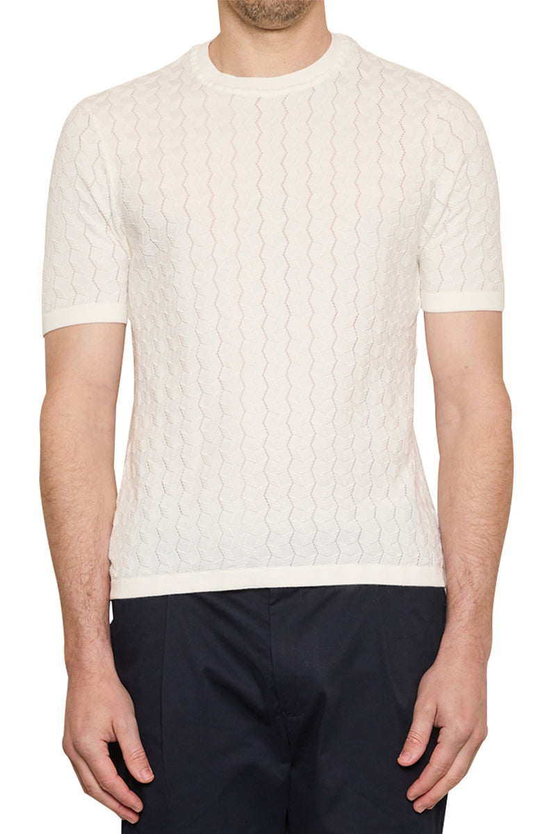 Otto Textured Knit Tee in Ivory – Arthur Galan AG
