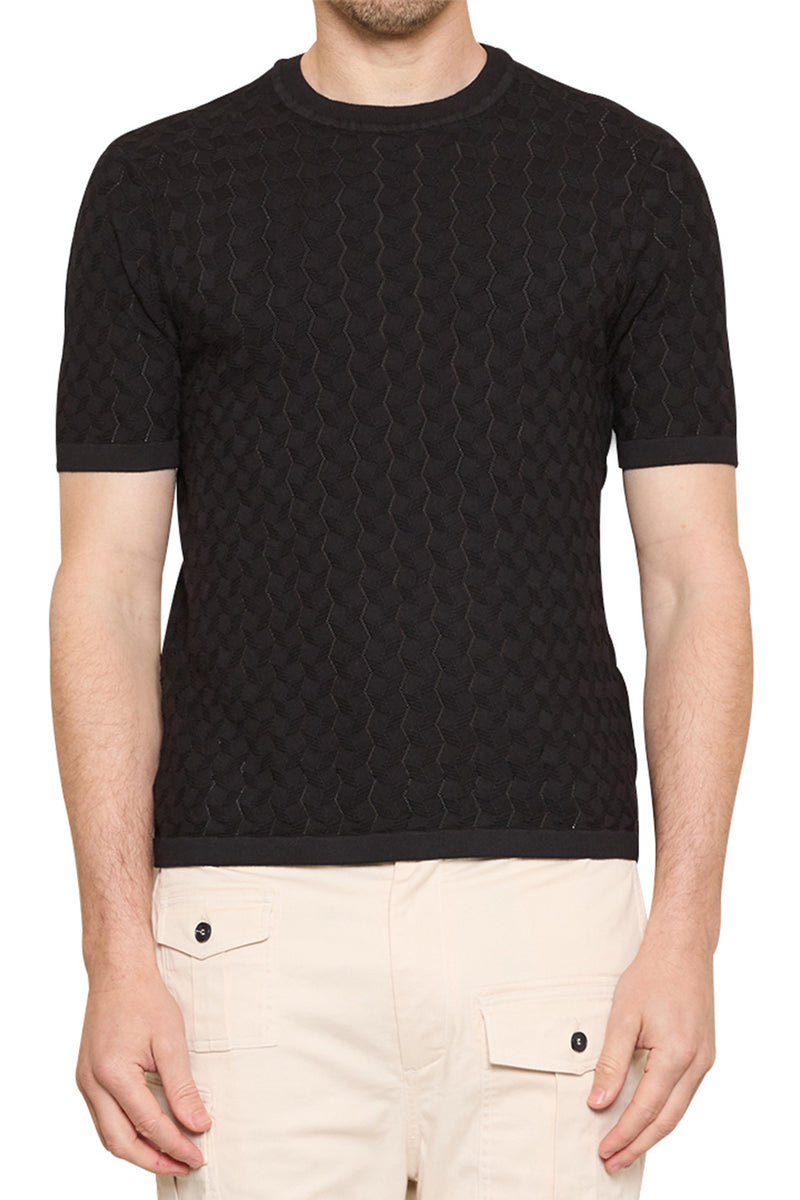 Otto Textured Knit Tee in Black – Arthur Galan AG