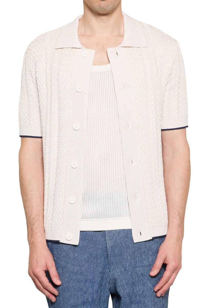 Blake Textured Bowling Knit in Ivory – Arthur Galan AG